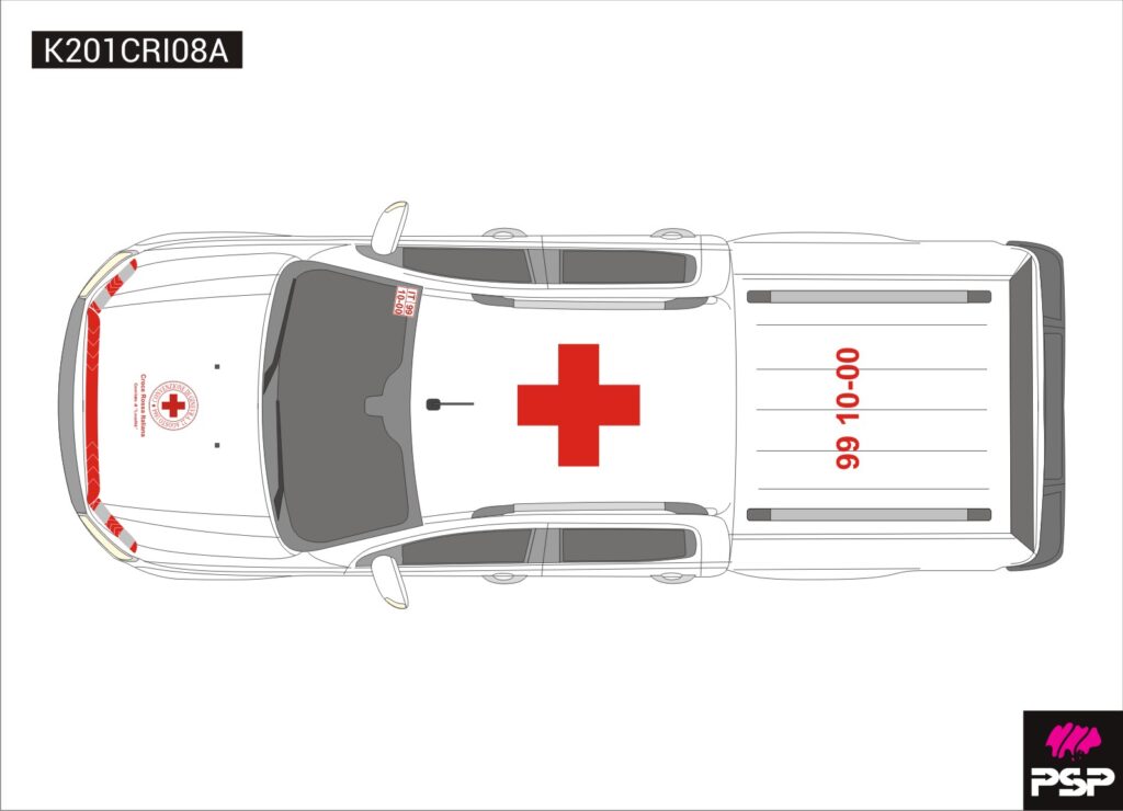 Kit adesivi livrea completa CROCE ROSSA ITALIANA per automedica FORD RANGER - Psp Automotive